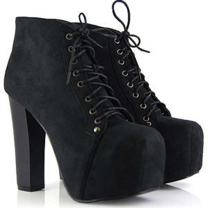* Ship* Sexy Faux Suede Platform Boots - Black - Sku105838 on Luulla