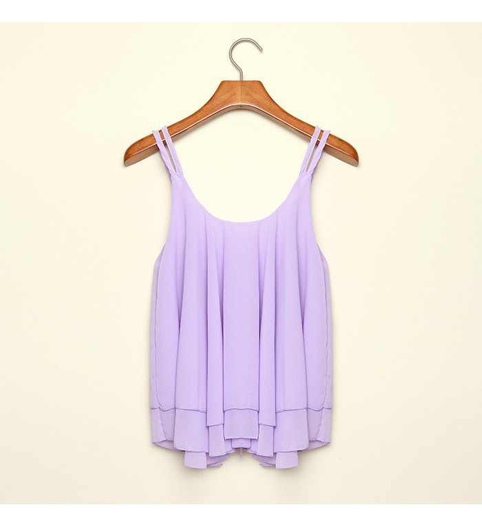 * Ship* Chiffon Tank Top - Purple - Sv003446 on Luulla