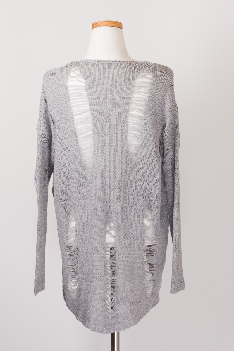 Korean Style Loose Fit Torn Ripped Sweater Knit Jumper Made In Korea ...