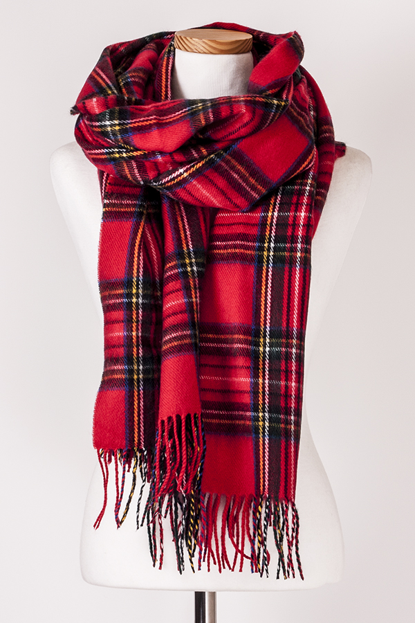 Zara Inspired Red Tartan Blanket Scarf Plaid Tartan Beige Red Fashion ...