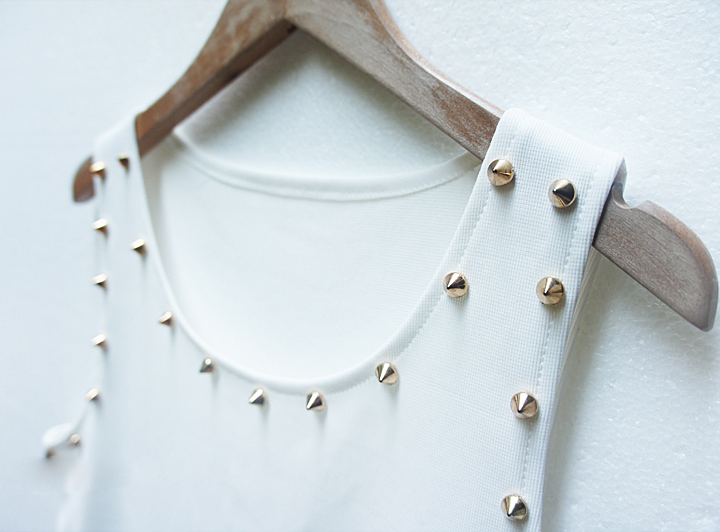 * Ship* Hollow Out Rivet Crop Top - Sleeveless Tank Top Studded Stud ...