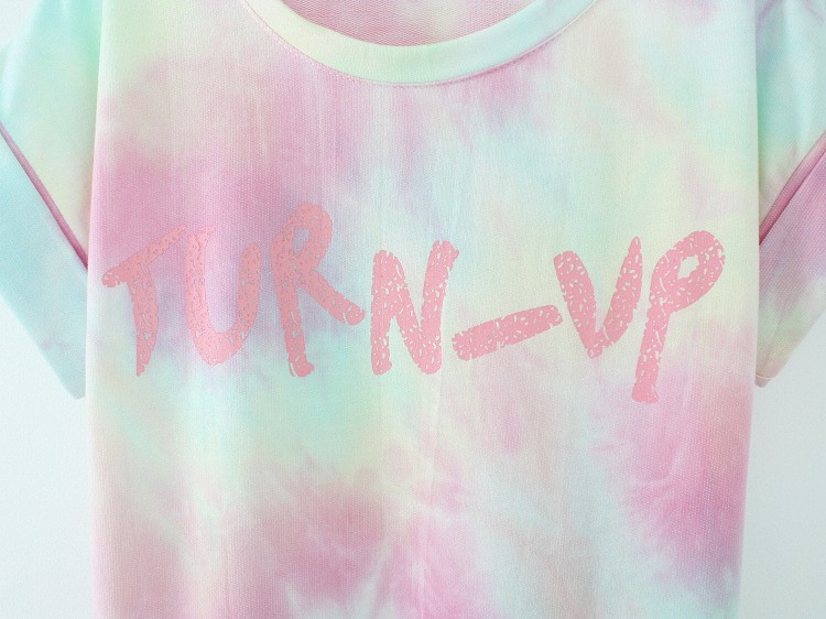 * Ship* Gradient Pastel Colors Kawaii Harajuku Graffiti T-shirt - Pink ...