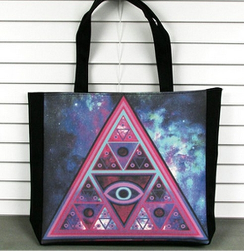 * Ship* Galaxy Triangle Eye Print Shopping Bag - 799023612 on Luulla