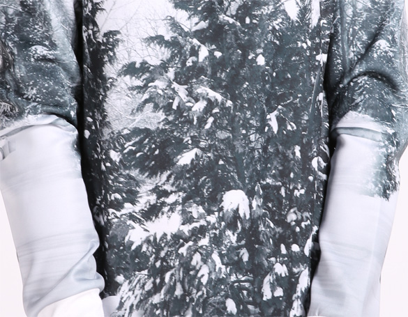 Women Long Sleeves Snow Forest Print Sweatshirt Sweater Jumper Hoodie ...